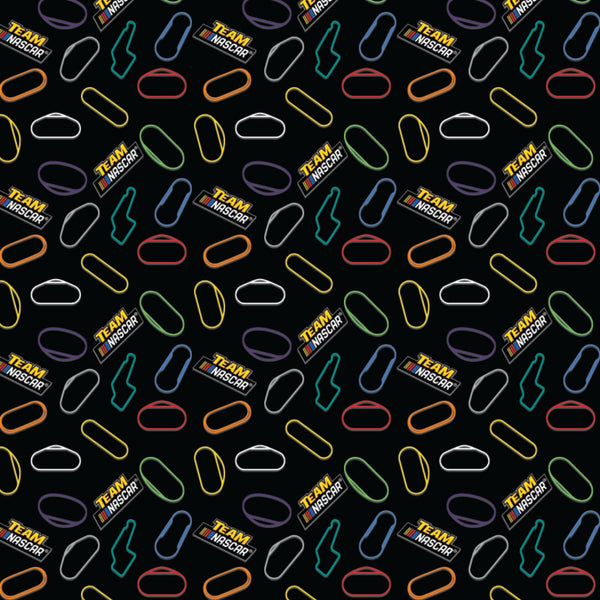 Nascar Collection III- Race Tracks -Black - Cotton – Camelot Fabrics®